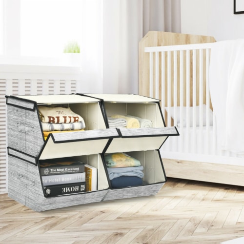 Large Stackable Bins Cubes W Lids Storage Organizers W Linenandoxford
