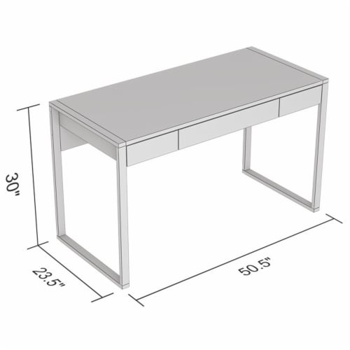 Safdie Co. 50 L 3 Drawers Black Metal Computer Desk in Brown Reclaimed Wood 1 Pay Less Super Markets