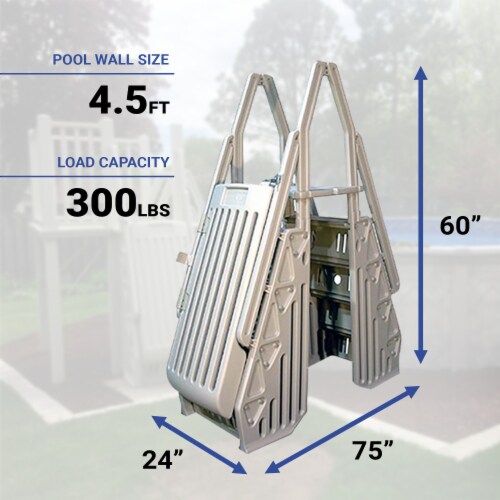 Vinyl Works AF Adjustable 24 Inch Gated Entry Above Ground Pool Ladder Taupe 1 Piece Pick n Save