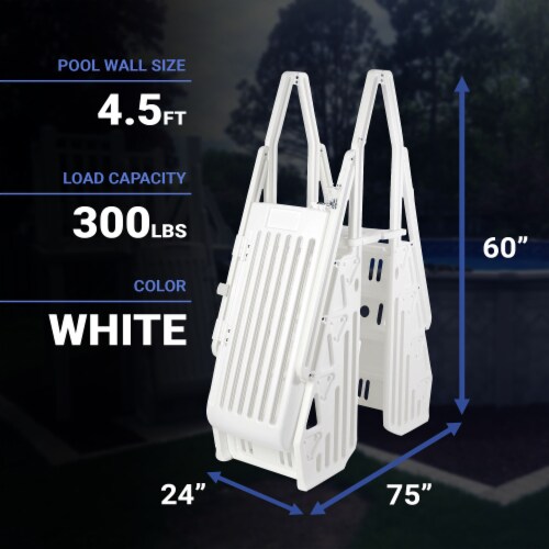 Vinyl Works AF Adjustable 24 Inch Gated Entry Above Ground Pool Ladder ... Vinyl Works AF Adjustable 24 Inch Gated Entry Above Ground Pool Ladder ...