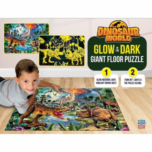 Masterpieces Glow In The Dark Dinosaur World 48 Piece Floor Puzzle ... Masterpieces Glow In The Dark Dinosaur World 48 Piece Floor Puzzle ...