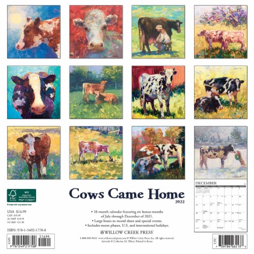 2022 Willow Creek Cows Came Home 12 X 12 Monthly Wall Calendar 17708