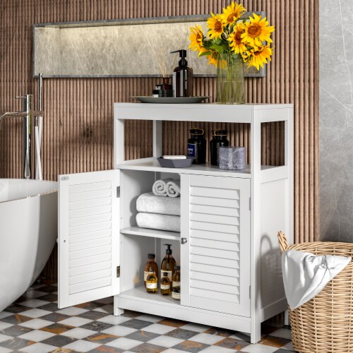 Slickblue Freestanding Bathroom Floor Cabinet with Double Shutter Doors 1 unit Smith s Food and Drug