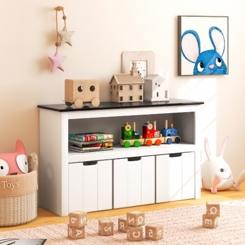 Slickblue Kids Toy Storage Organizer with Blackboard Top 3 Drawer 1 Unit Fry s Food Stores