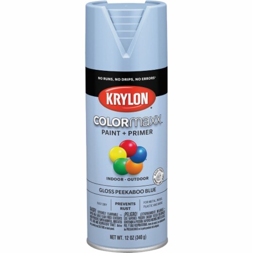 Krylon Colormaxx Gloss Peekaboo Blue Spray Paint Primer 12 oz Harris Teeter
