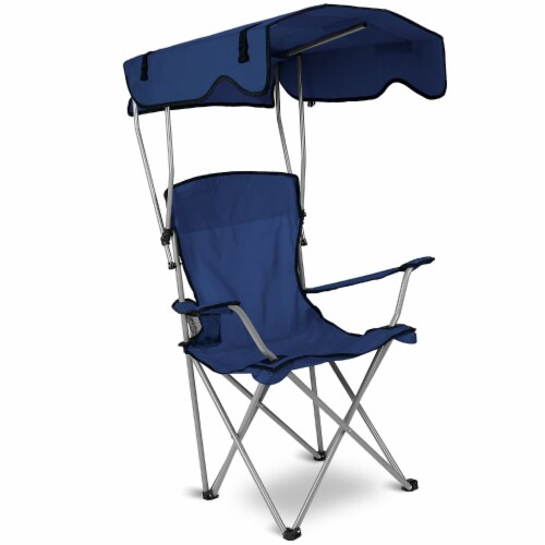 Foldable Beach Canopy Chair 330Lbs Load Uv Protection Padded Armrest Navy Blue Red 1 unit Smith s Food and Drug