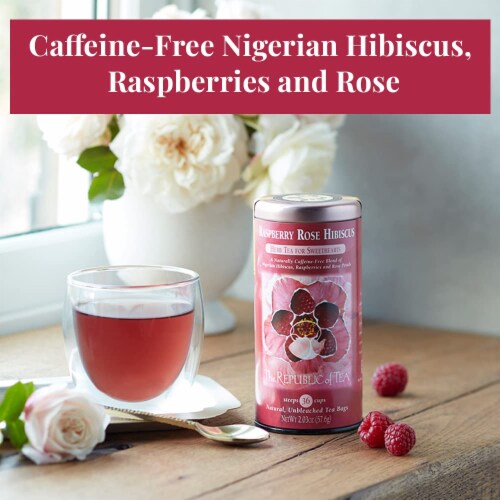The Republic Of Tea Raspberry Rose Hibiscus Herbal Tea Caffeine Free