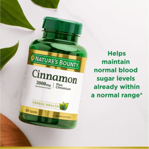 Cinnamon Supplement + Chromium; 2000 mg; 60 Capsules, 60 Capsules - Kroger Cinnamon Supplement + Chromium; 2000 mg; 60 Capsules, 60 Capsules - Kroger