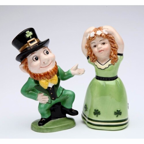 Ceramic Irish Salt And Pepper Shakers Dancing Couple St Patrick s Day Decor 2pcs Jay C Food Stores