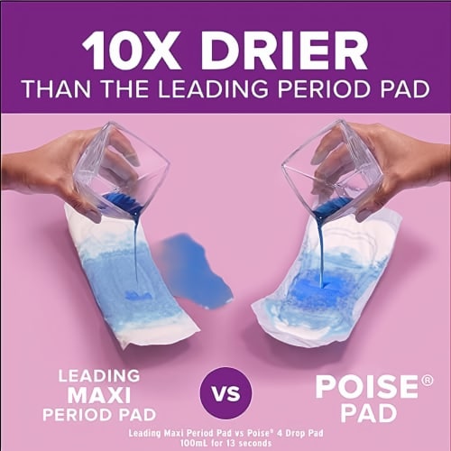 Poise Incontinence Pads Moderate Absorbency Long Pack of 8 8 pack Fry s Food Stores