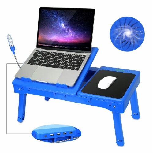 Foldable laptop table with fan store