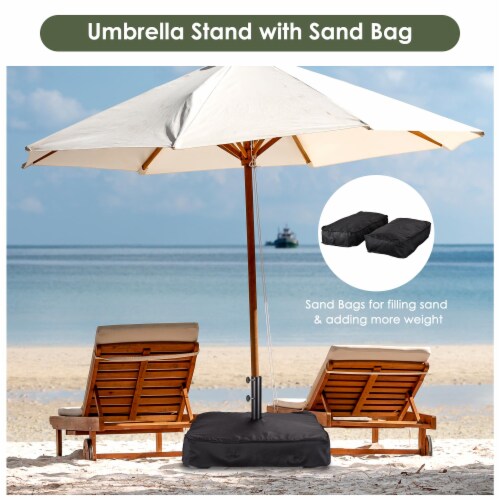 Patio Umbrella Stand Cross Base Parasol Holder Sand Bag Outdoor Garden