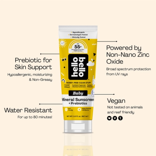 Hello Bello Baby Mineral Sunscreen Lotion Prebiotics SPF 55 3 fl oz Jay C Food Stores