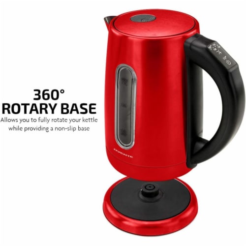 Ovente Electric Tea Kettle Stainless Steel Red 1 7l 1 7 L Kroger