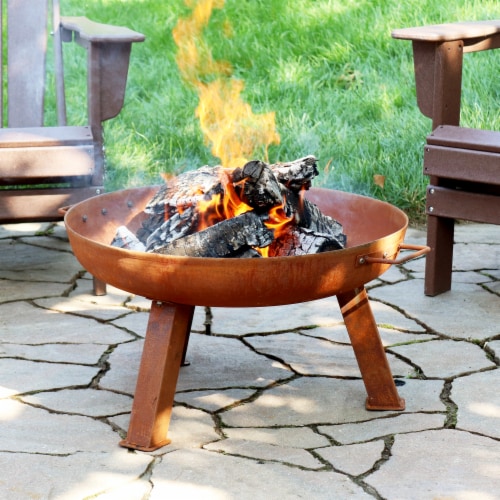 Sunnydaze 24 in Small Rustic Cast Iron Fire Pit Bowl with Stand, 14 ... Sunnydaze 24 in Small Rustic Cast Iron Fire Pit Bowl with Stand, 14 ...