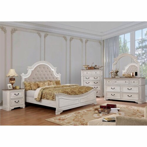 Furniture of America Mayves Wood 2-Drawer Nightstand in Antique White ... Furniture of America Mayves Wood 2-Drawer Nightstand in Antique White ...