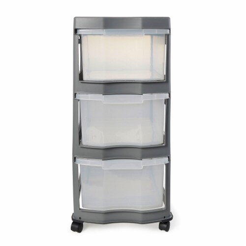 Life Story Classic 3 Shelf Storage Organizer Plastic Drawers Gray 2