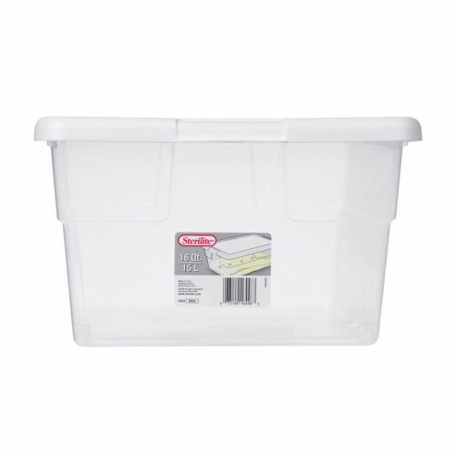 Sterilite 16 Quart Clear Plastic Stacking Storage Container Box W Lid