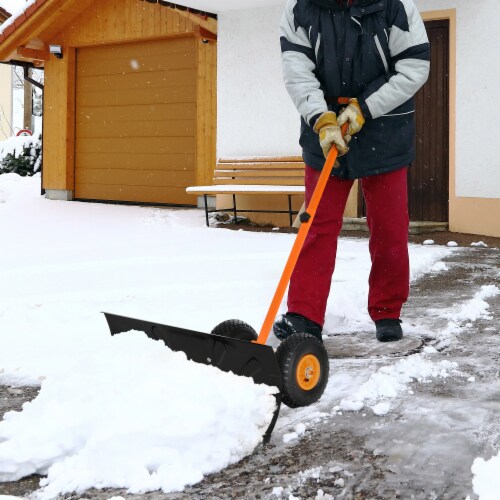 Rolling Snow Shovel Pusher Adjustable Snowplough 29 Blade w 10 Wheels 1 Unit Fred Meyer