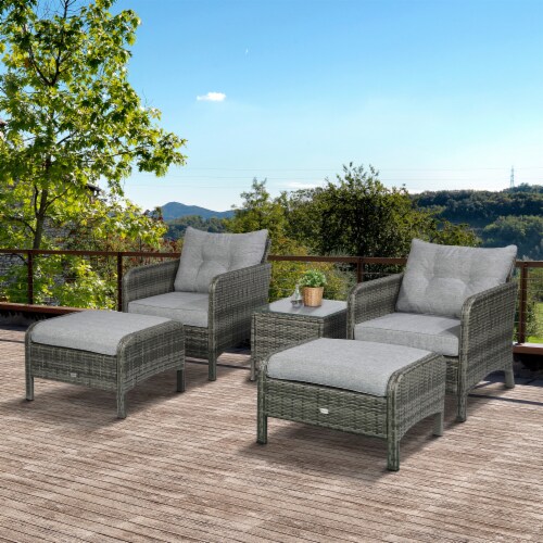 Rattan sofa with footstool store