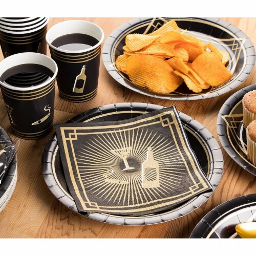 24 Set 1920s Birthday Celebration Party Supply Plate Napkin Cup Knife Spoon Fork PACK Food 4 Less