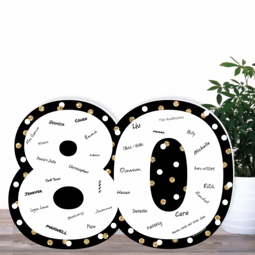 Big Dot Of Happiness Adult 80th Birthday Gold Guest Book Sign