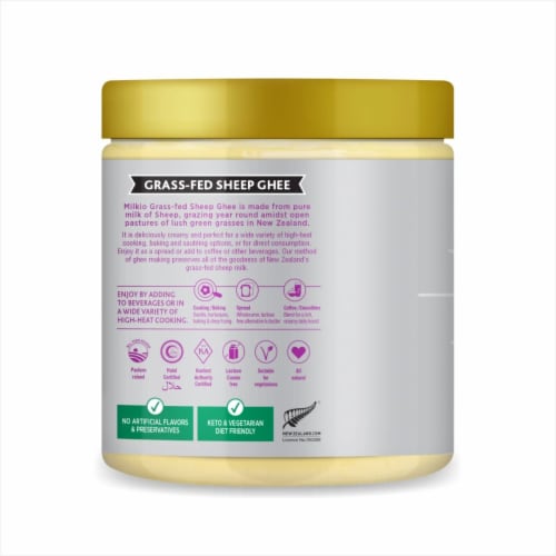 Milkio Grass Fed Sheep Ghee Clarified Butter Ghee Oil Keto Friendly Superfood 16 Oz King