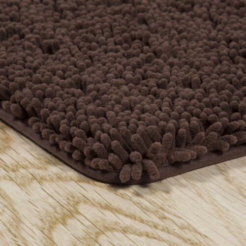 Lavish Home Chocolate 2 Piece Memory Foam Shag Bath Mat Set Non Slip 32X21 24X17 1 unit King Soopers