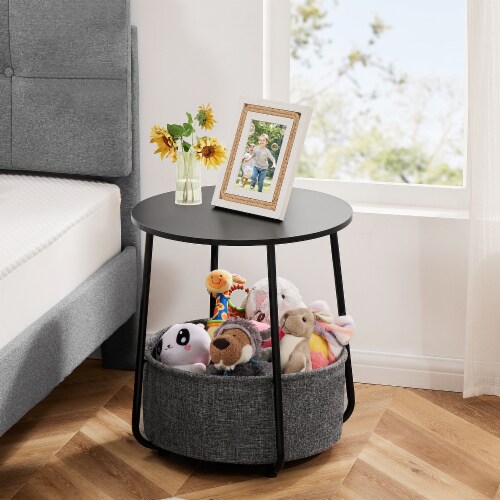 Simplie Fun Stylish and Versatile Round Side Table with Linen Storage Basket 1 count Fry s Food Stores