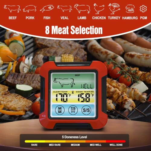 Meat Thermometers for Smokers Instant Read Digital Meat Thermometer with Waterproof Probe 1 Piece King Soopers