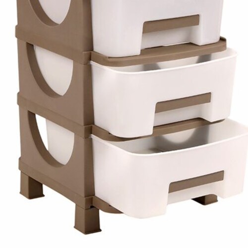 Homeplast Vesta 24 In Tall Plastic 3 Drawer Home Storage Organizer