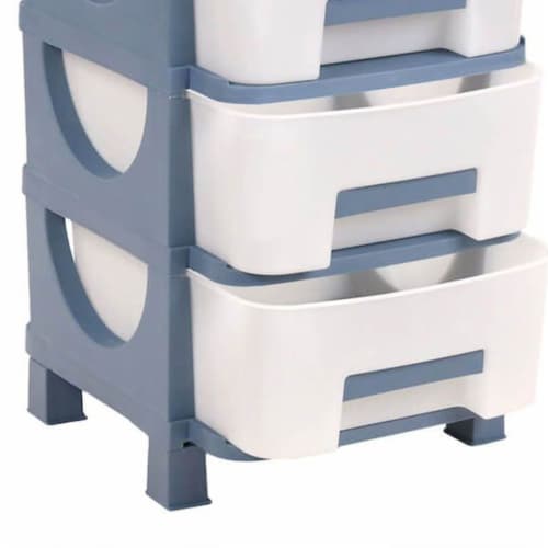Homeplast Vesta 24 Inch Tall Plastic 3 Drawer Home Storage Organizer