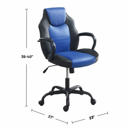 Office Chair with Padded Armrests in Black and Blue 1 Unit Harris Teeter