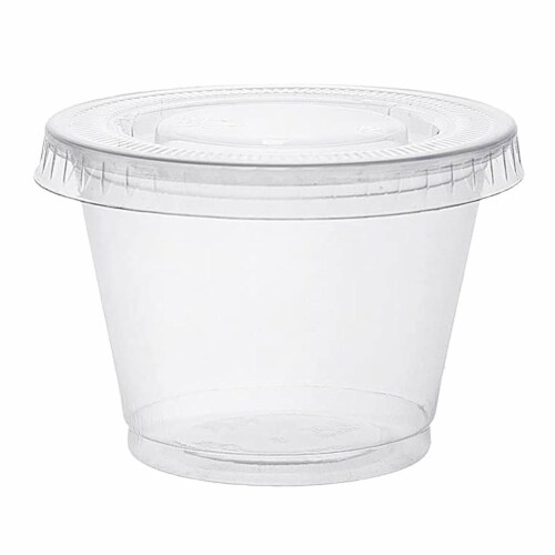 32 Ct Mini Cups With Lids 25oz Plastic Ramekin Sauce Jello Shot Glasses Portion 1 Kroger