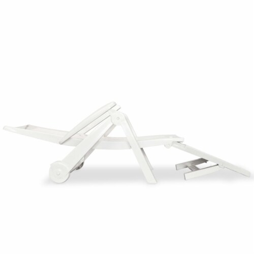 Vidaxl Sun Lounger With Footrest Plastic White 1 Foods Co