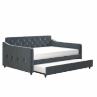 Novogratz Vintage Upholstered Full Daybed and Twin Trundle Set in Blue 1 Fred Meyer