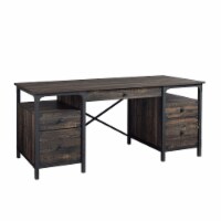 Sauder Steel River Industrial Desk with Drawers in Carbon Oak 1 King Soopers