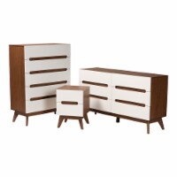 Baxton Studio Calypso Mid Century Modern Two Tone White and Walnut Brown Finished Wood 1 unit Baker s
