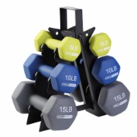 Hand weight sets with rack store