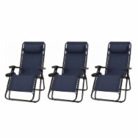 Four Seasons Courtyard Sunny Isles Zero Gravity Outdoor Chair Set 3 Pack Blue 3 Piece King Soopers