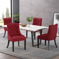 Stacy Hourglass Fabric Dining Chairs Set of 4 deep red Set of 4 Jay C Food Stores