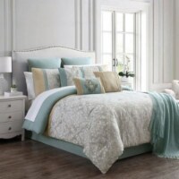Stella 14 Piece Queen Comforter Set in Teal Gold Queen Kroger