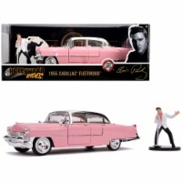1955 Cadillac Fleetwood Series 60 Pink with Elvis Presley Diecast Figurine Hollywood Rides 1 Pick n Save