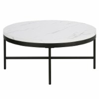 Henn Hart Black Bronze Coffee Table with Faux Marble Top 1 Metro Market