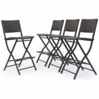 Noble House Margarita Outdoor Multi Brown Wicker Barstools Set of 4 1 Kroger
