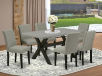 7 Pc Dinette Set 6 Chairs 1 Table Top with High Chair Back Linen White 1 Fry s Food Stores