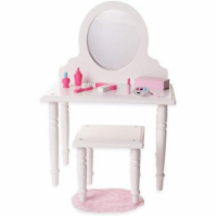 Playtime by Eimmie 14 to 18 Inch Doll Bedroom Furniture Vanity Stool Set with Accessories 18 Foods Co