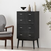 Simplie Fun Mid Century Modern 4 Drawer Dresser with Faux Wood and Rubberwood Legs 1 count Fred Meyer