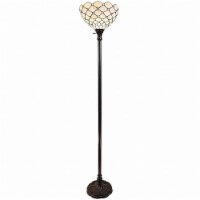 62 inch Brown Traditional Shaped Floor Lamp With White Stained Glass Bowl Shade 1 Fry s Food Stores