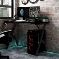vidaXL 43 Inch Gaming Desk with Y Shaped Legs Ergonomic Computer Desk 43.3 x23.6 x29.5 Smith s Food and Drug